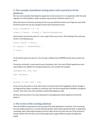 Static code analysis for verification of the 64-bit applications | PDF