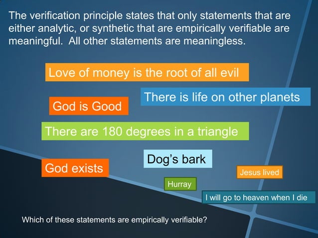 Verification Principle | PPT