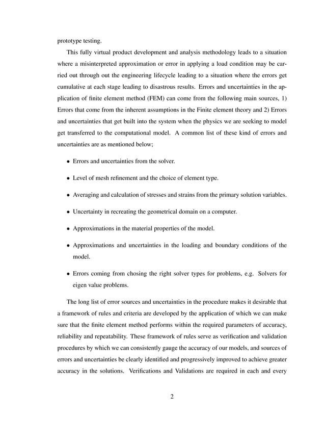 Verifications And Validations In Finite Element Analysis Fea Pdf