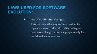 Software evolution and Verification,validation | PPTX