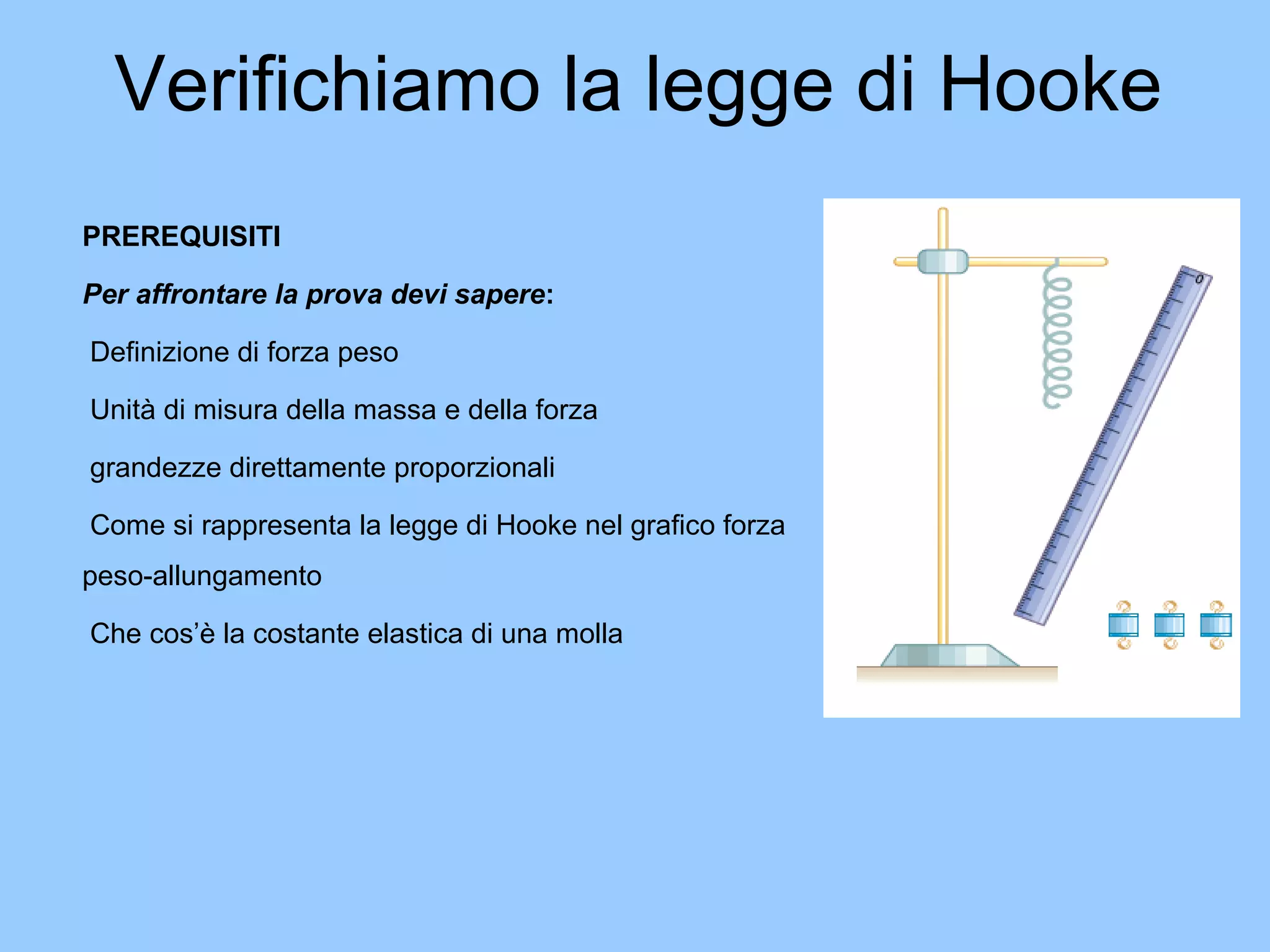 Verifichiamo la legge di hooke | PPT
