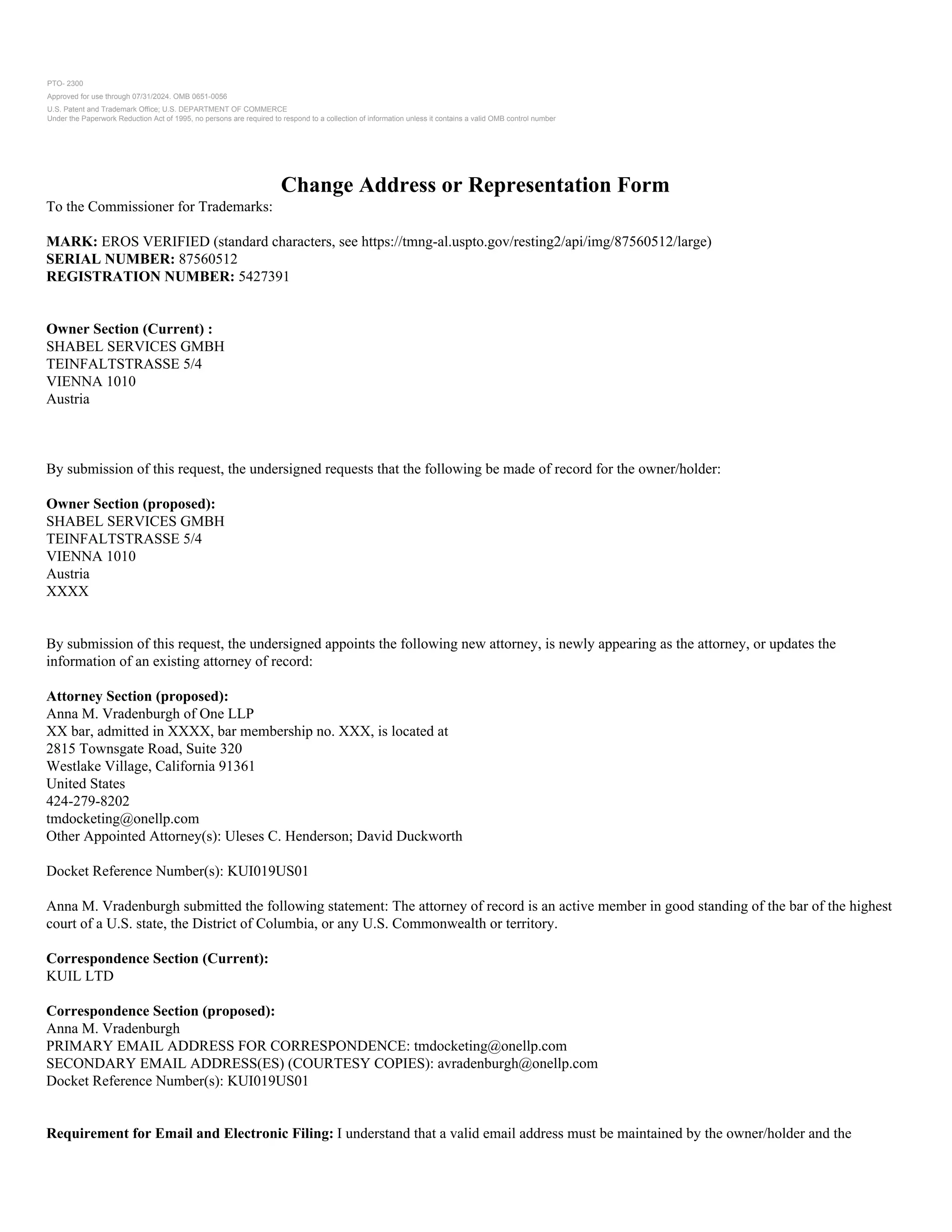 Eros Verified Trademark Changes Ownership | PDF