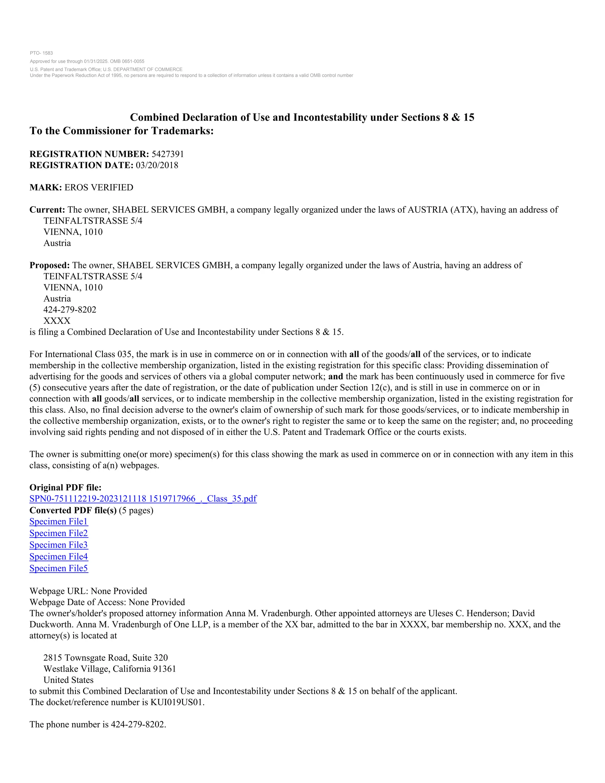 Eros Verified Trademark Changes Ownership | PDF