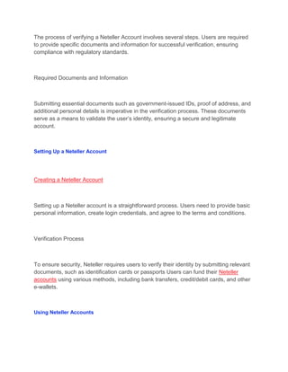 Verified Neteller Account.verified netteler | DOCX