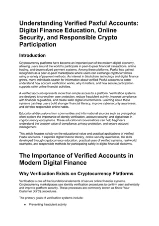 Verified Paxful Accounts Ready for Purchase to Enhance Transaction ...