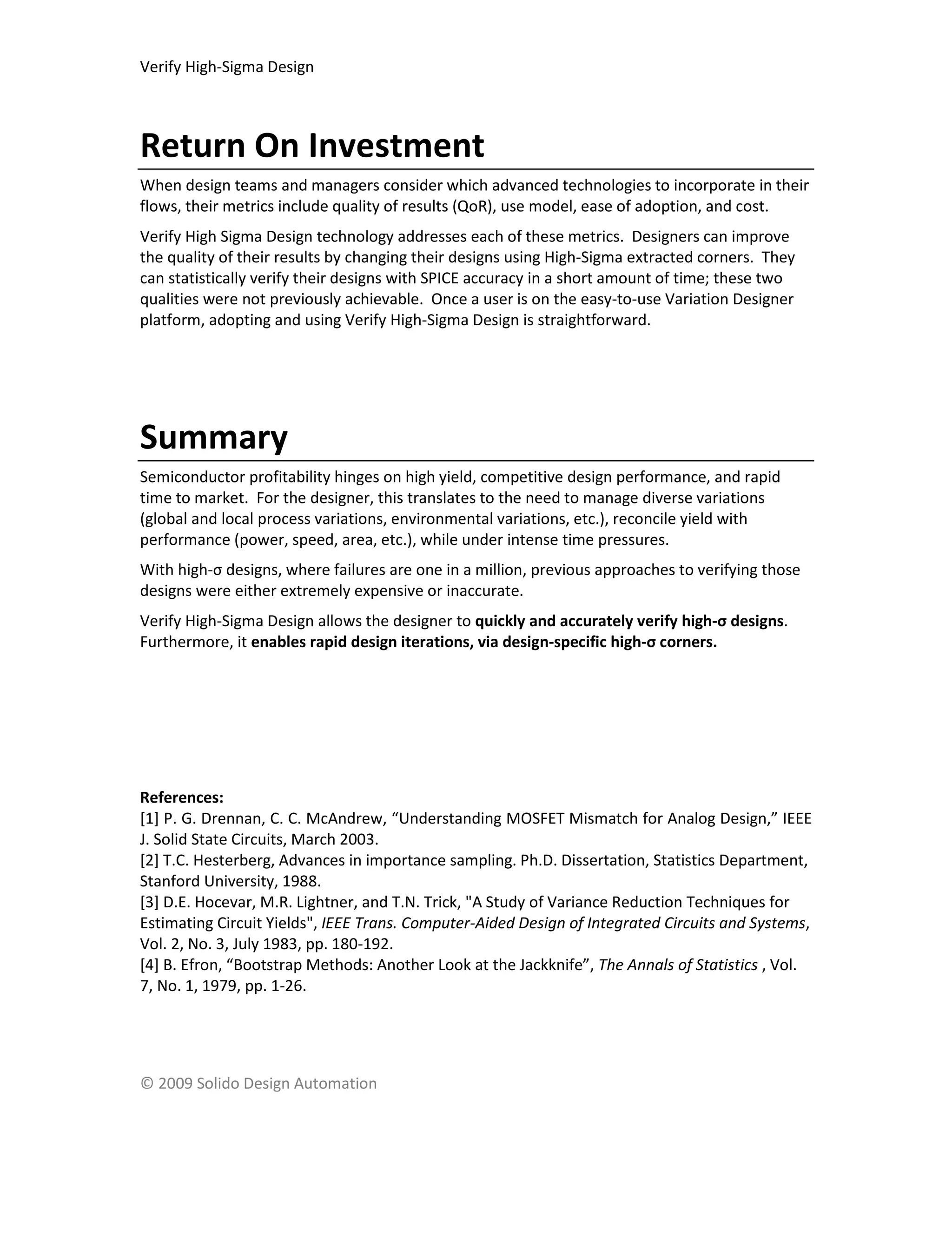 Verify High Sigma Whitepaper | PDF