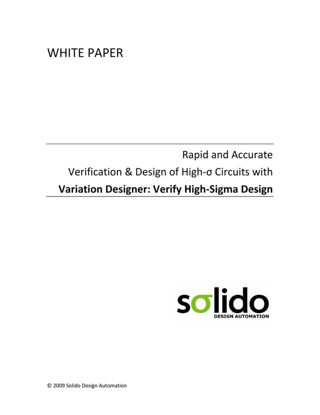 Verify High Sigma Whitepaper | PDF
