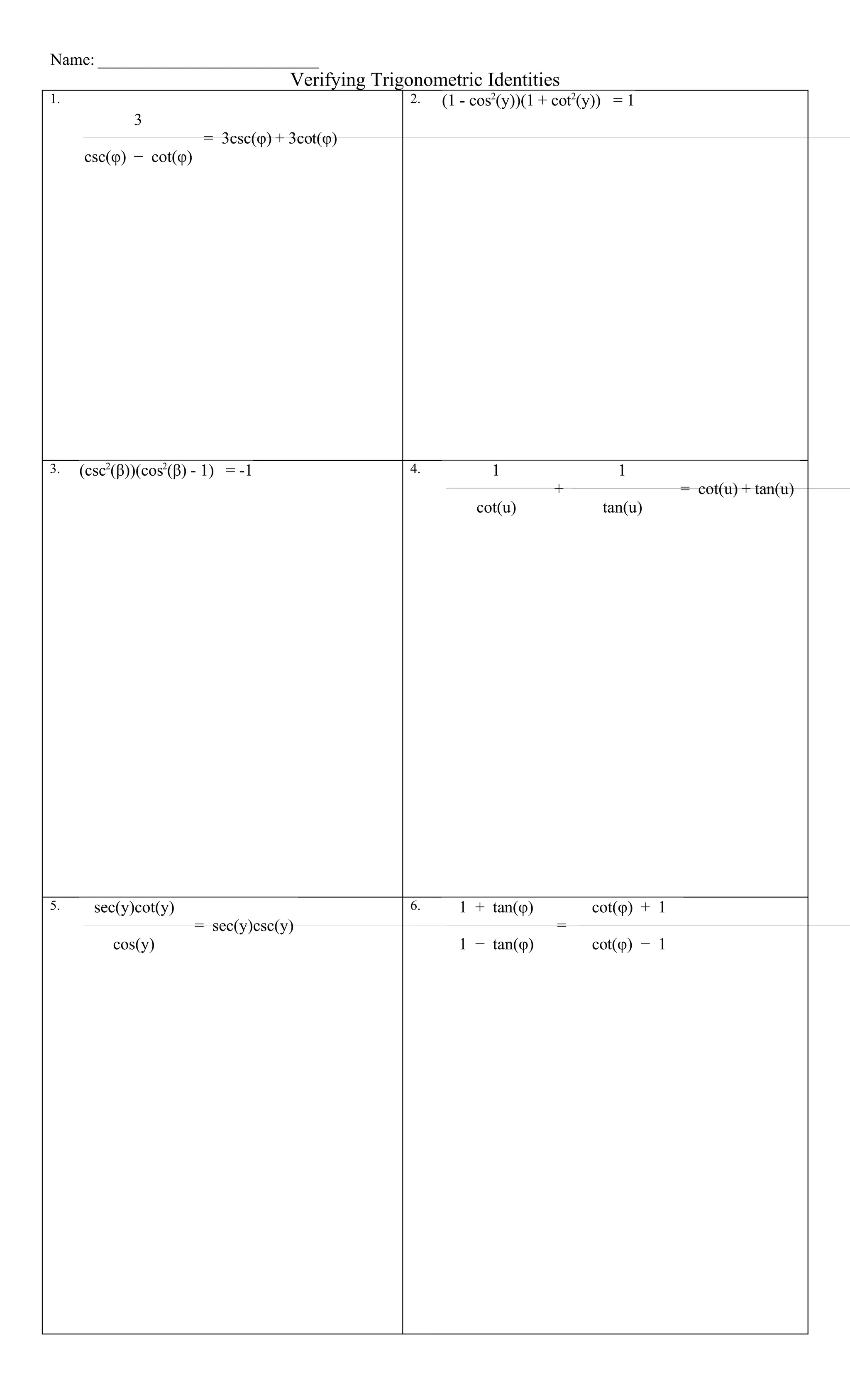 Verifying Identities | DOC