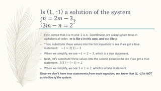 Verifying Solutions of a Linear System | PPT