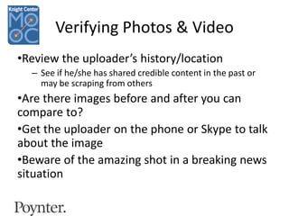 Verifying sources and content found on social media | PDF