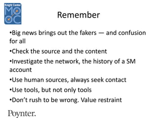 Verifying sources and content found on social media | PDF