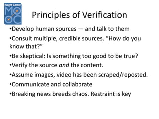 Verifying sources and content found on social media | PDF