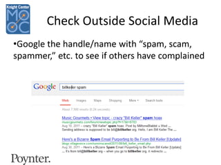 Verifying sources and content found on social media | PDF