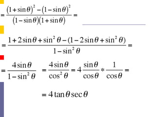 Verifying trigonometric identities | PPT