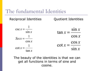 Verifying trigonometric identities | PPT