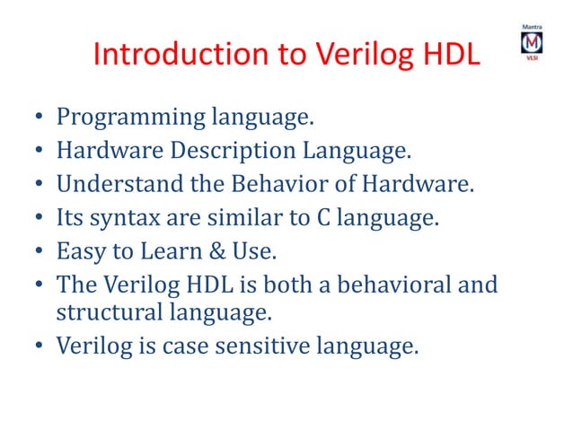 Verilog HDL | PPTX