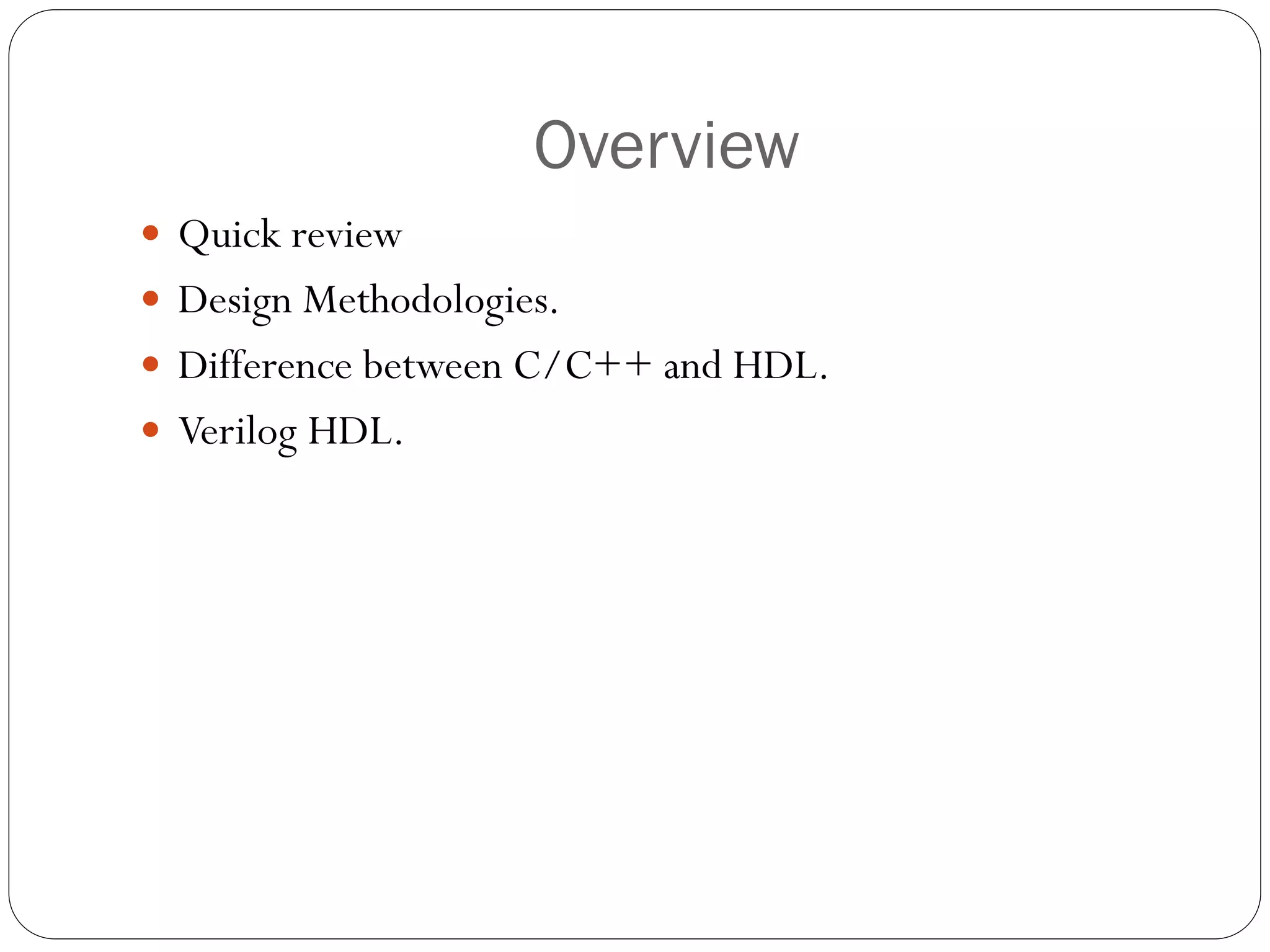 Verilog | PPTX | Programming Languages | Computing