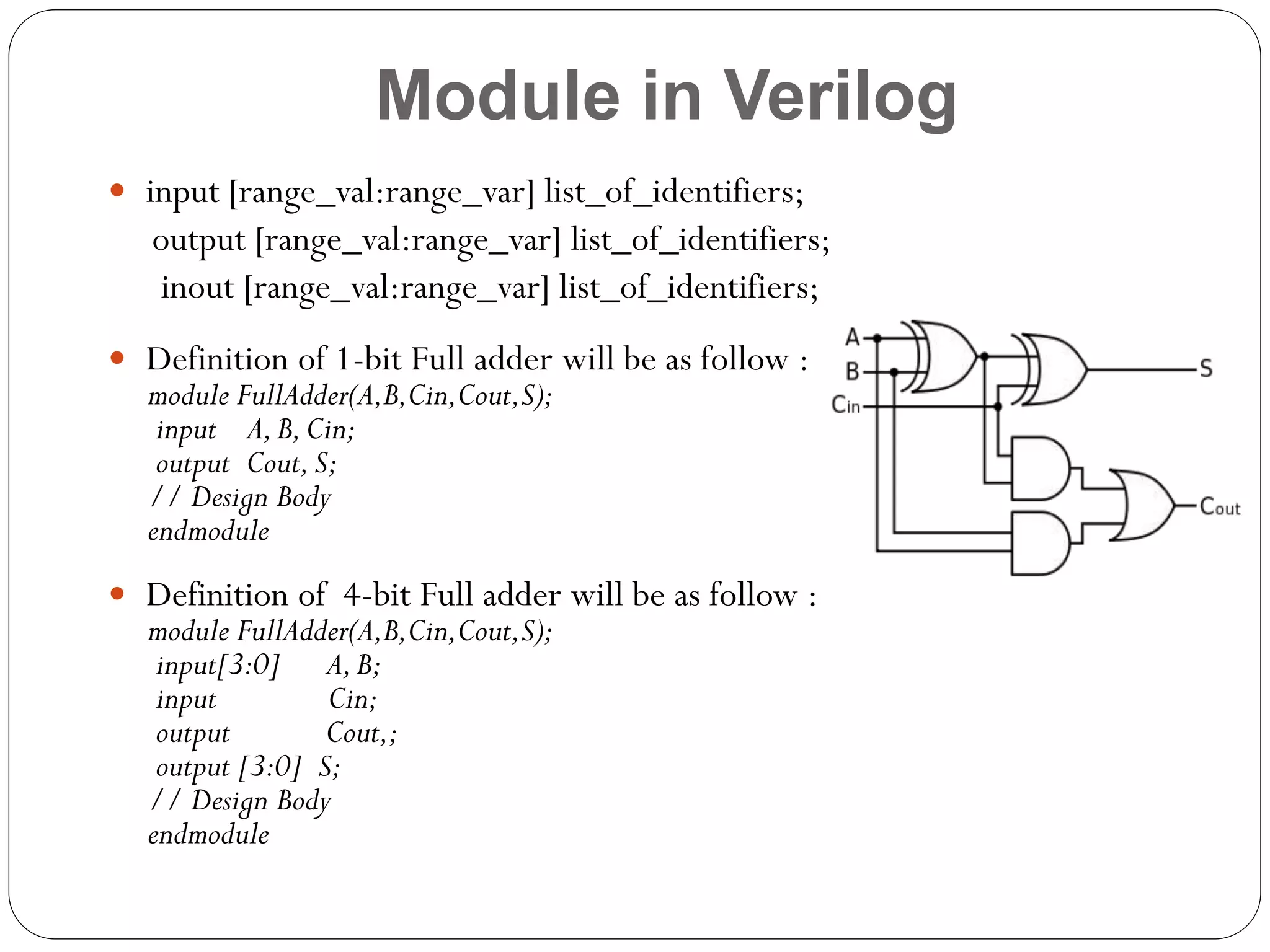 Verilog | PPTX | Programming Languages | Computing
