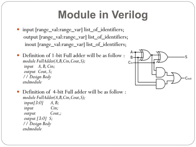 Verilog | PPTX | Programming Languages | Computing