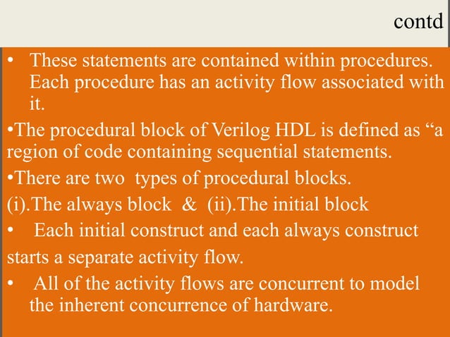 Lect 7 Verilog Behavioral Model For Absolute Beginners Pptx Programming Languages Computing
