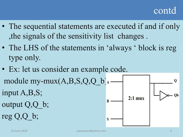 Lect 7 Verilog Behavioral Model For Absolute Beginners Ppt