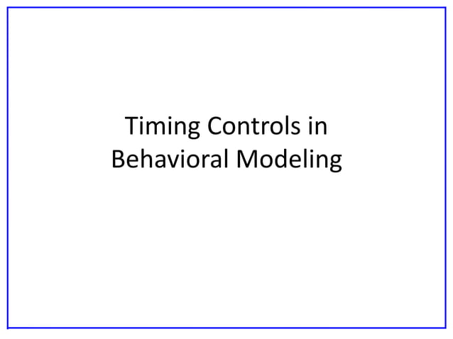 Verilog-Behavioral Modeling .pdf | Programming Languages | Computing