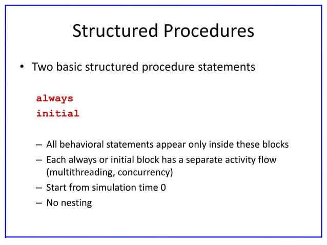 Verilog-Behavioral Modeling .pdf | Programming Languages | Computing