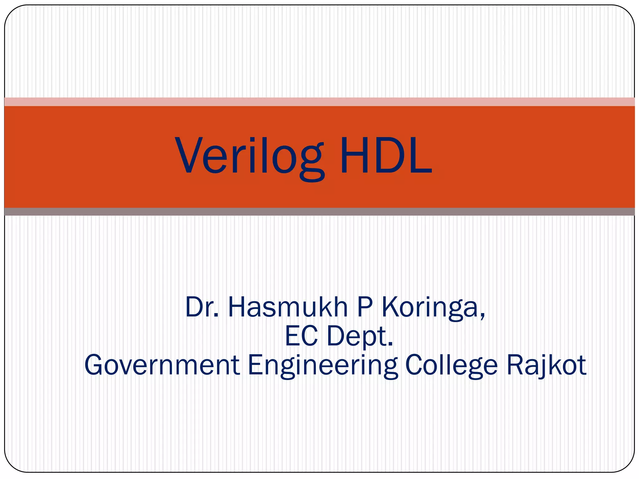 Verilog Hdl Ppt 5940