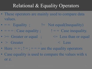 Verilog operators | PPTX