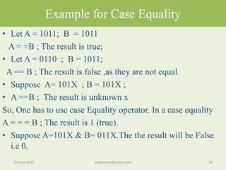 Verilog operators | PPTX