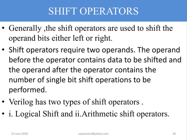 Verilog Operators Pptx