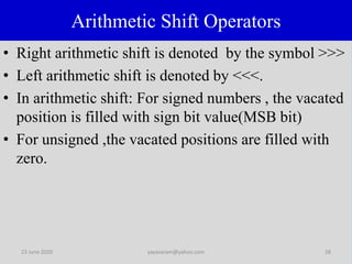 Verilog operators | PPTX | Programming Languages | Computing