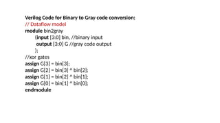 Verilog code B-t-G and g-t-b coverter.pptx | Programming Languages | Computing