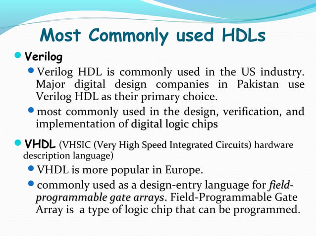 Verilog Hdl Ppt Programming Languages Computing