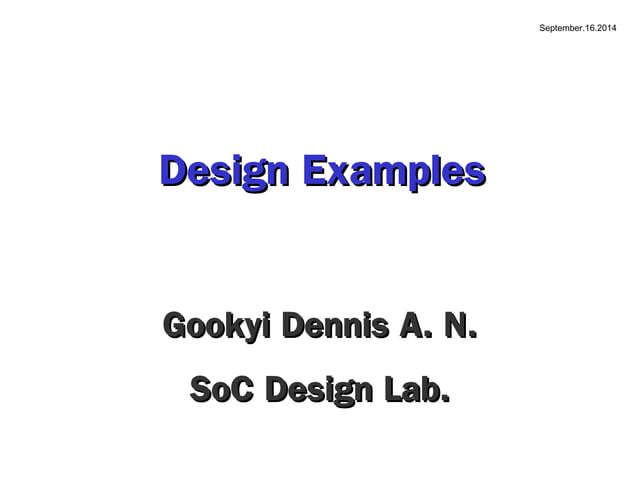 Verilog hdl design examples | PPT