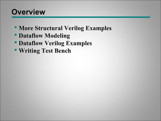 Digital Circuit Verification Hardware Descriptive Language Verilog | PPT