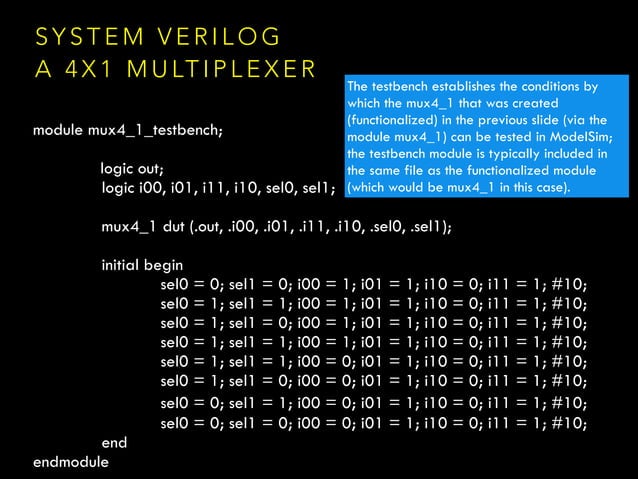 System Verilog (Tutorial -- 4X1 Multiplexer) | PDF