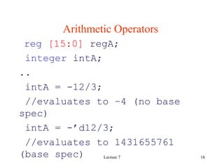 Verilog lect 7 | PPT