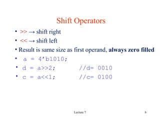 Verilog lect 7 | PPT