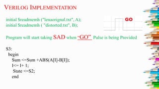 VIdeo Compression using sum of Absolute Difference | PPT