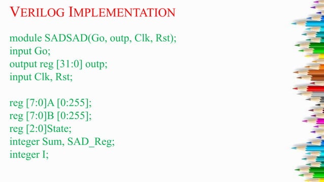 VIdeo Compression using sum of Absolute Difference | PPT
