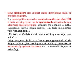 Introduction to Digital Design Methodology and Verilog HDL | PPTX