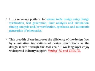 Introduction to Digital Design Methodology and Verilog HDL | PPTX