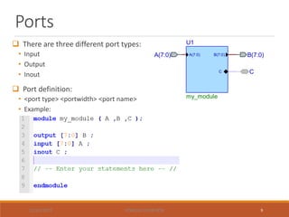 Verilog overview | PPTX | Programming Languages | Computing