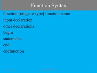 Verilog TASKS & FUNCTIONS | PPTX