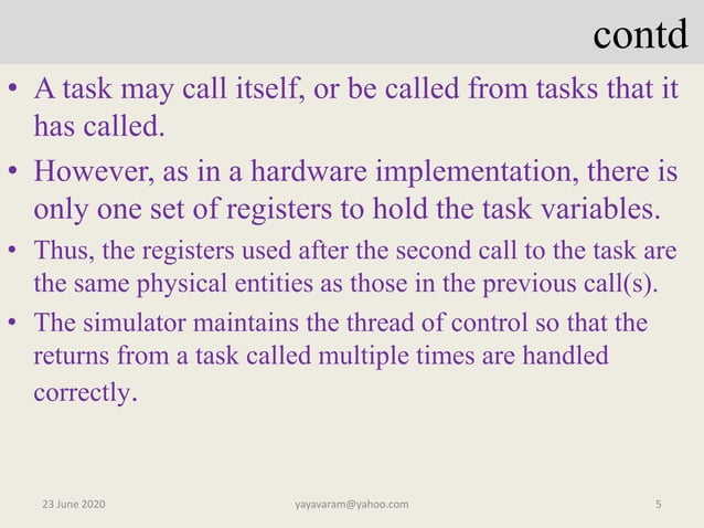 Verilog TASKS & FUNCTIONS | PPTX | Web Development | Internet