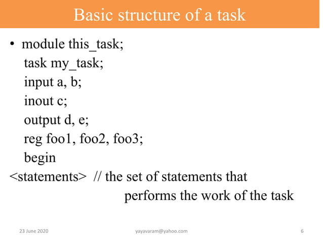 Verilog Tasks And Functions Pptx