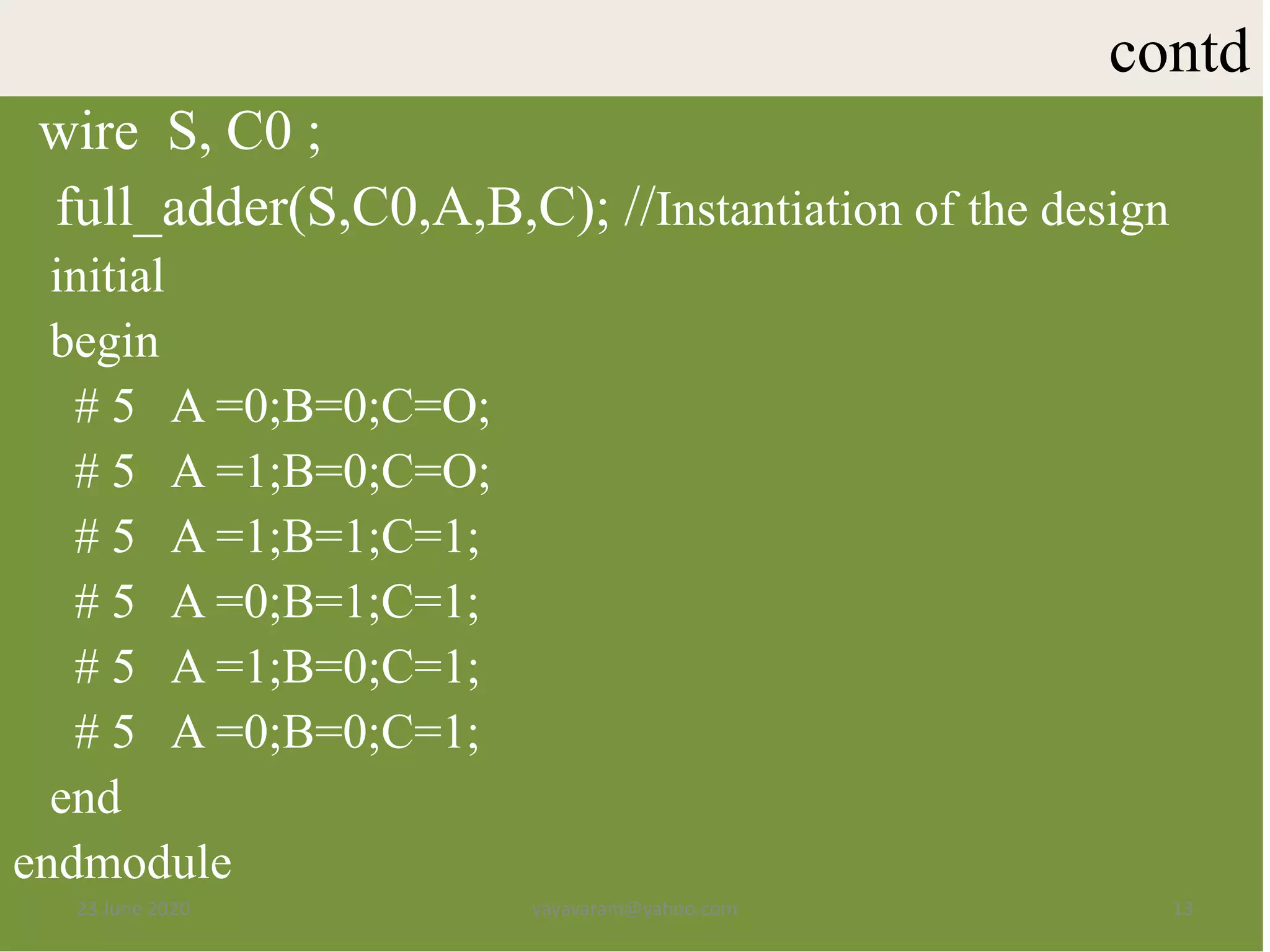 Verilog Test Bench Pptx Programming Languages Computing