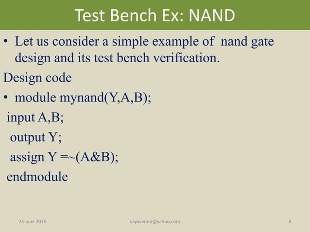 Verilog Test Bench