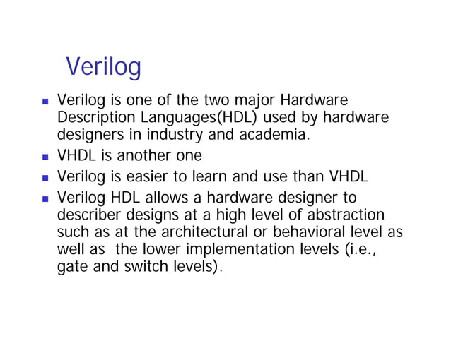Verilog tutorial | PDF